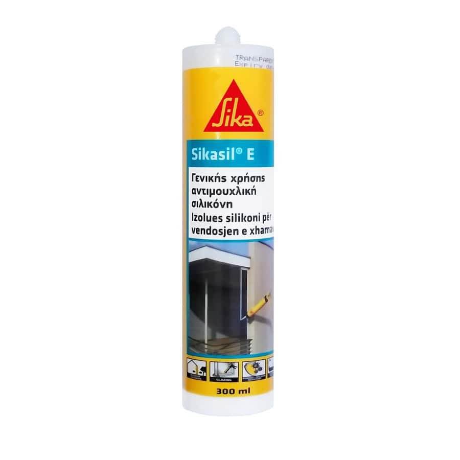 Sika Sikasil E Σιλικόνη Αντιμουχλική Διάφανη 300ml | Monotikashop